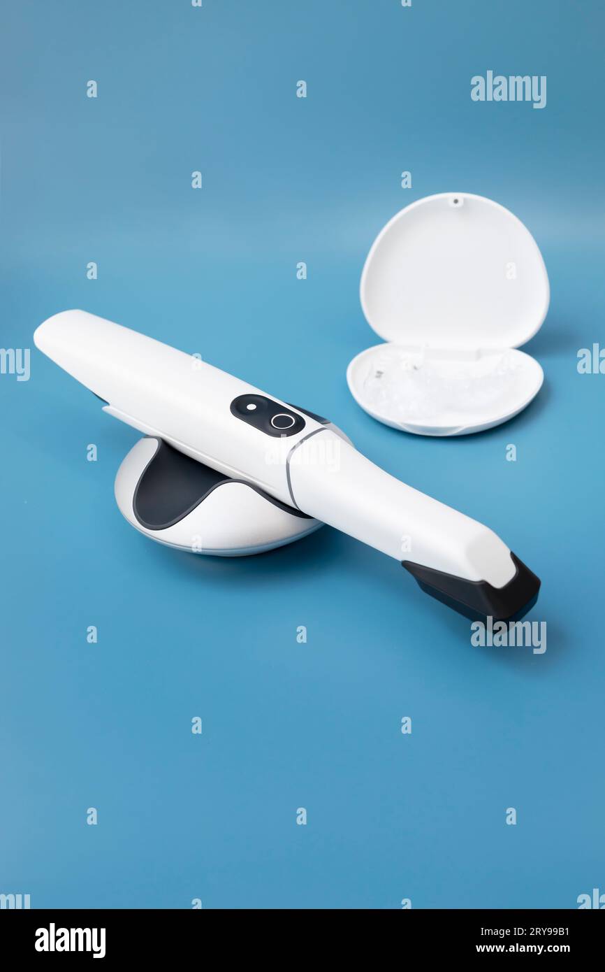 White 3d Intraoral Dental Tooth Scanner and Teeth Night Guard in Box On ...
