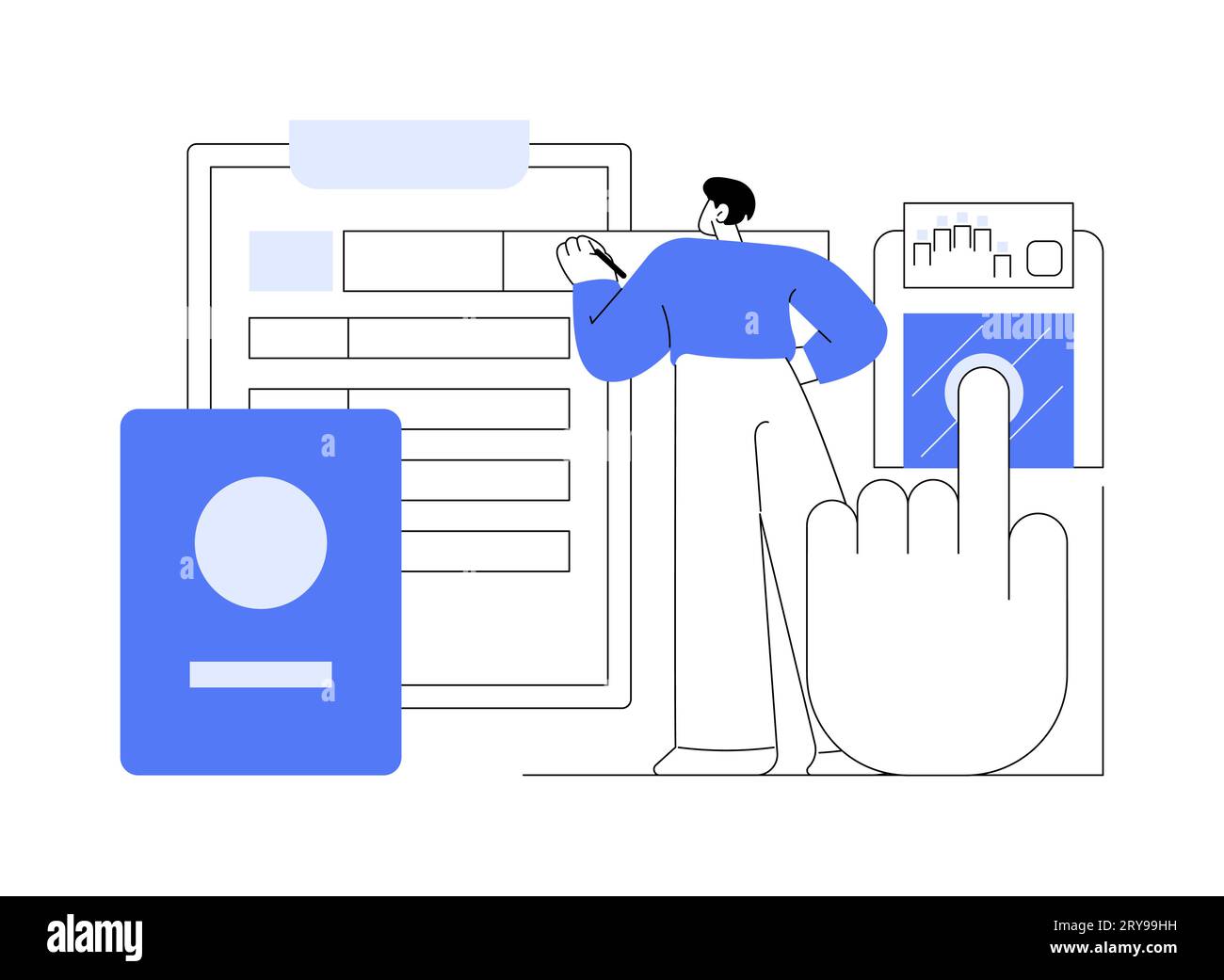 Apply for a new passport abstract concept vector illustration Stock ...