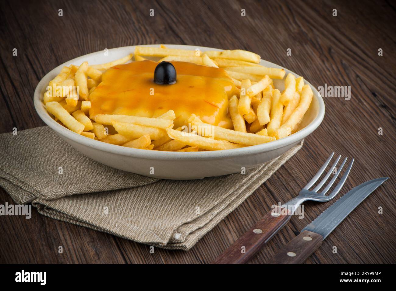 Francesinha on plate, typical food from Porto, Portugal Stock Photo - Alamy