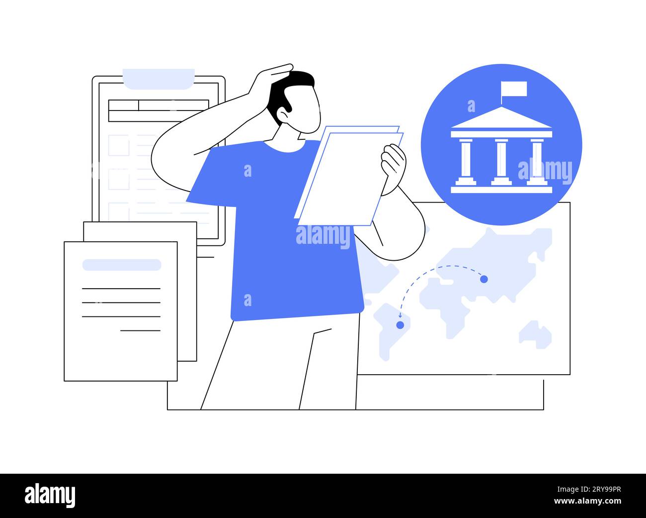 Collect civil documents for immigration abstract concept vector ...