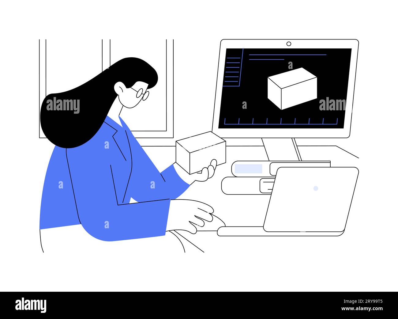 3D printing model abstract concept vector illustration Stock Vector ...