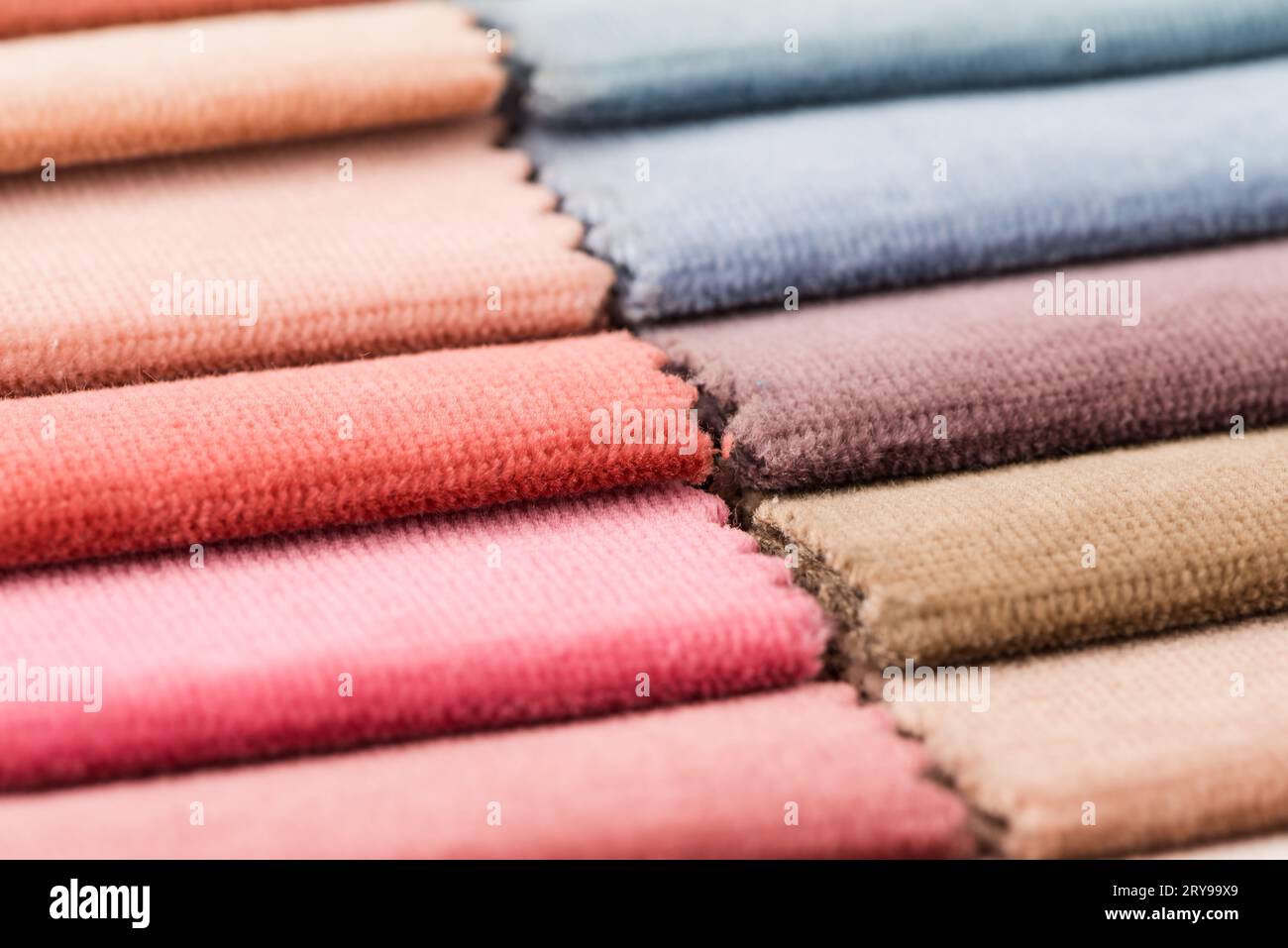 Multi color fabric texture samples Stock Photo - Alamy