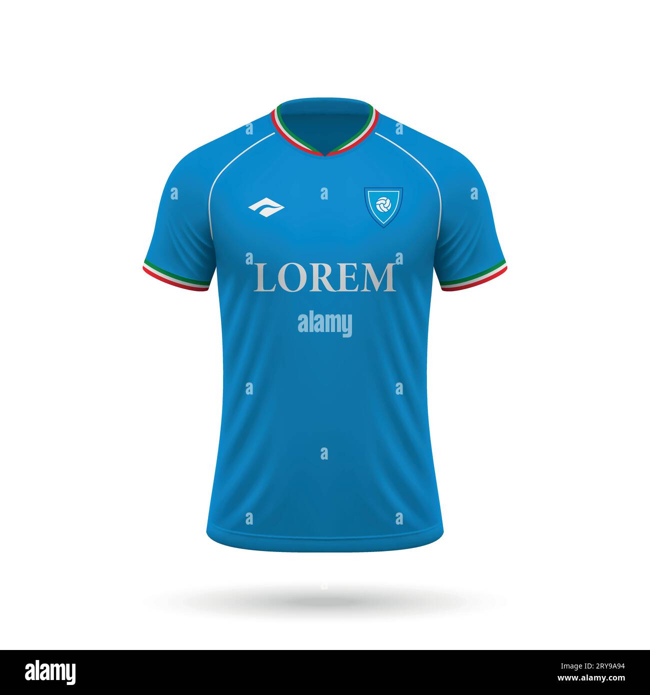 3d realistic soccer jersey in Napoli style, shirt template for football ...