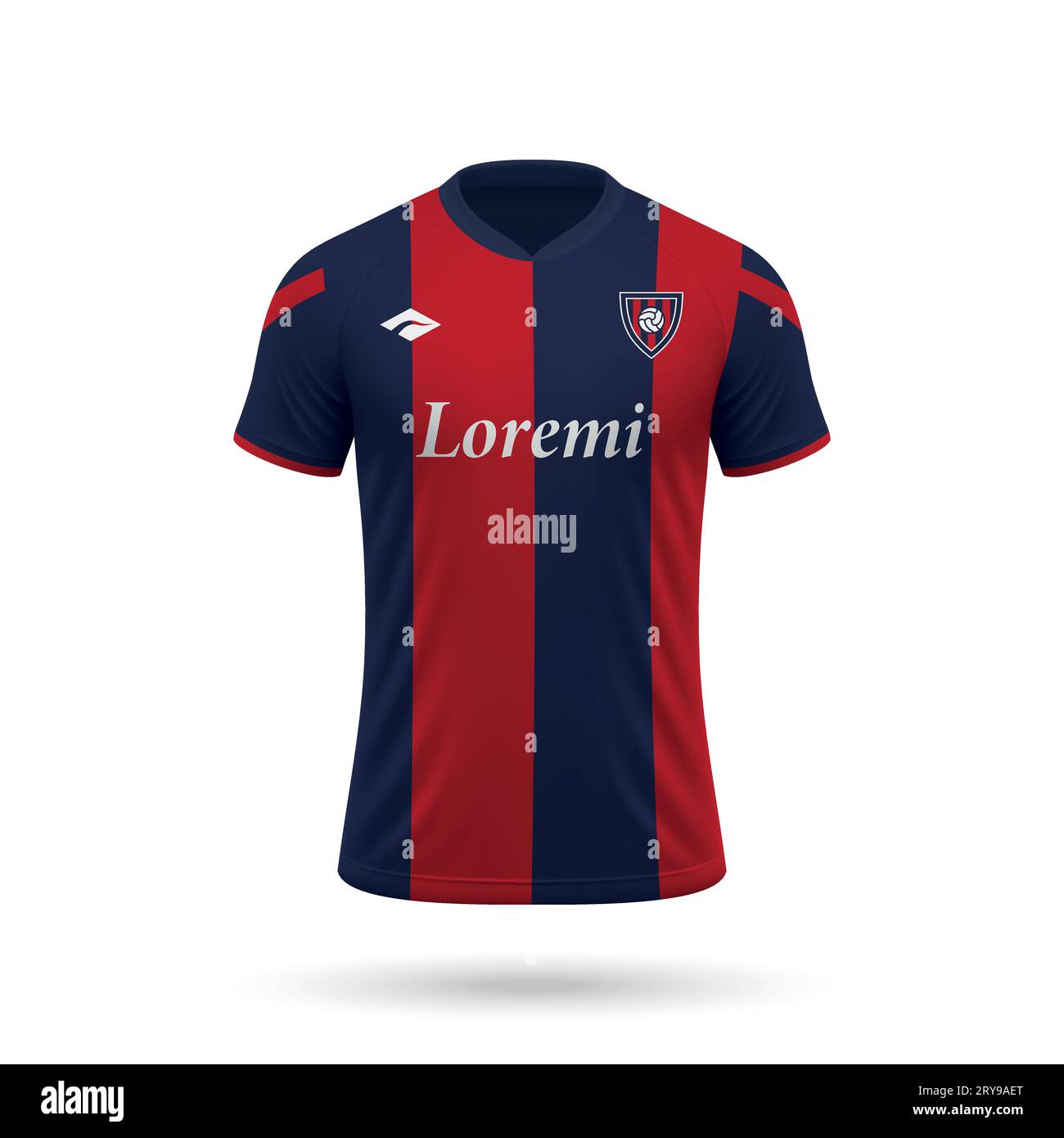 3d realistic soccer jersey in Bologna style, shirt template for ...