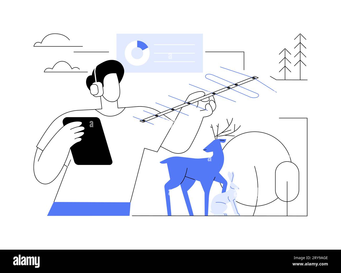 Wildlife conservation data abstract concept vector illustration Stock ...