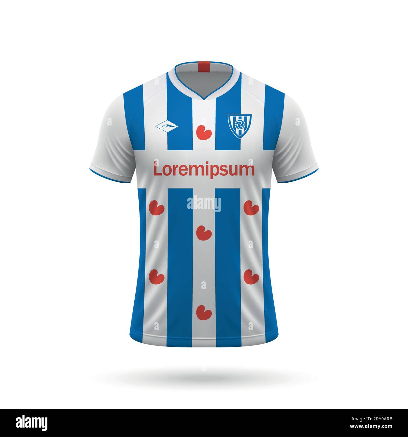 3d realistic soccer jersey in Heerenveen style, shirt template for ...