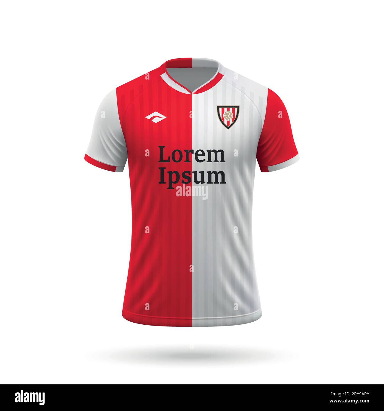 3d realistic soccer jersey in Feyenoord style, shirt template for ...