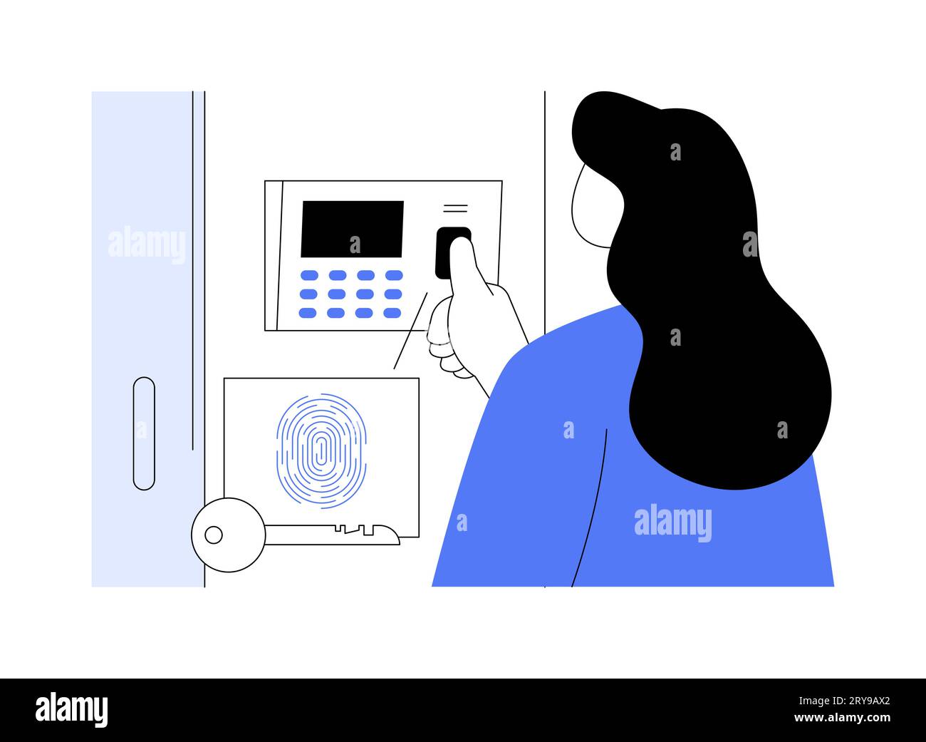 Biometric fingerprint abstract concept vector illustration Stock Vector ...