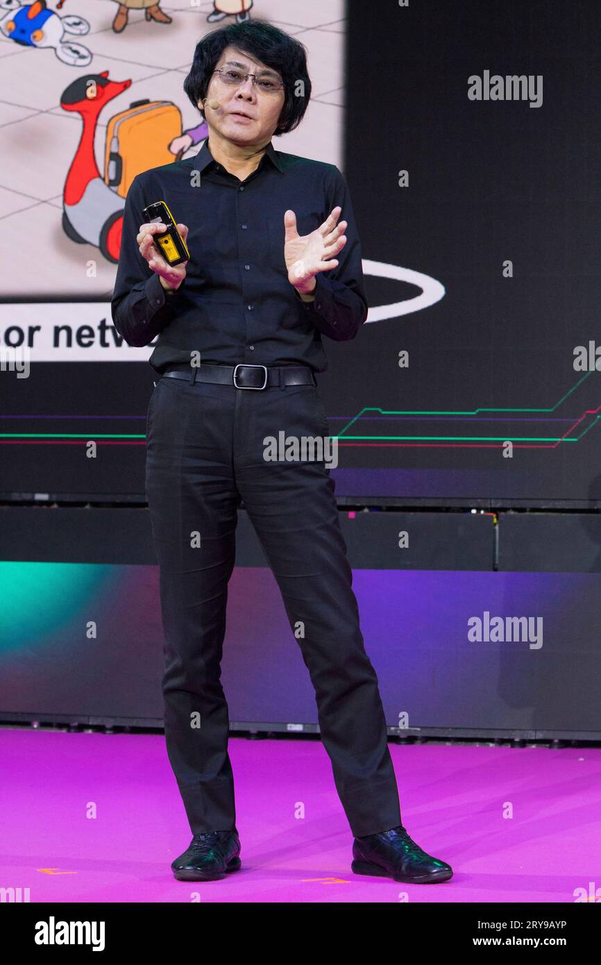 Torino, Italy. 29th Sep, 2023. Japanese roboticist Hiroshi Ishiguro ...