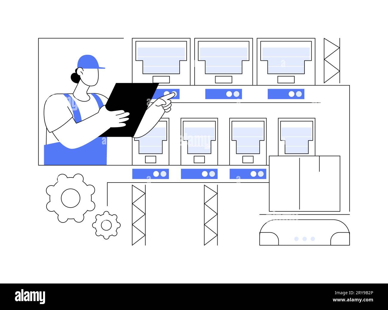 Pick-to-light system abstract concept vector illustration Stock Vector ...
