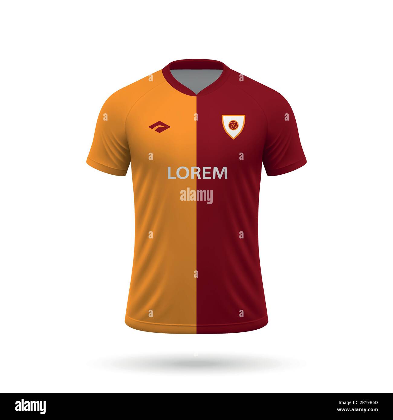 3d realistic soccer jersey in Galatasaray style, shirt template for ...