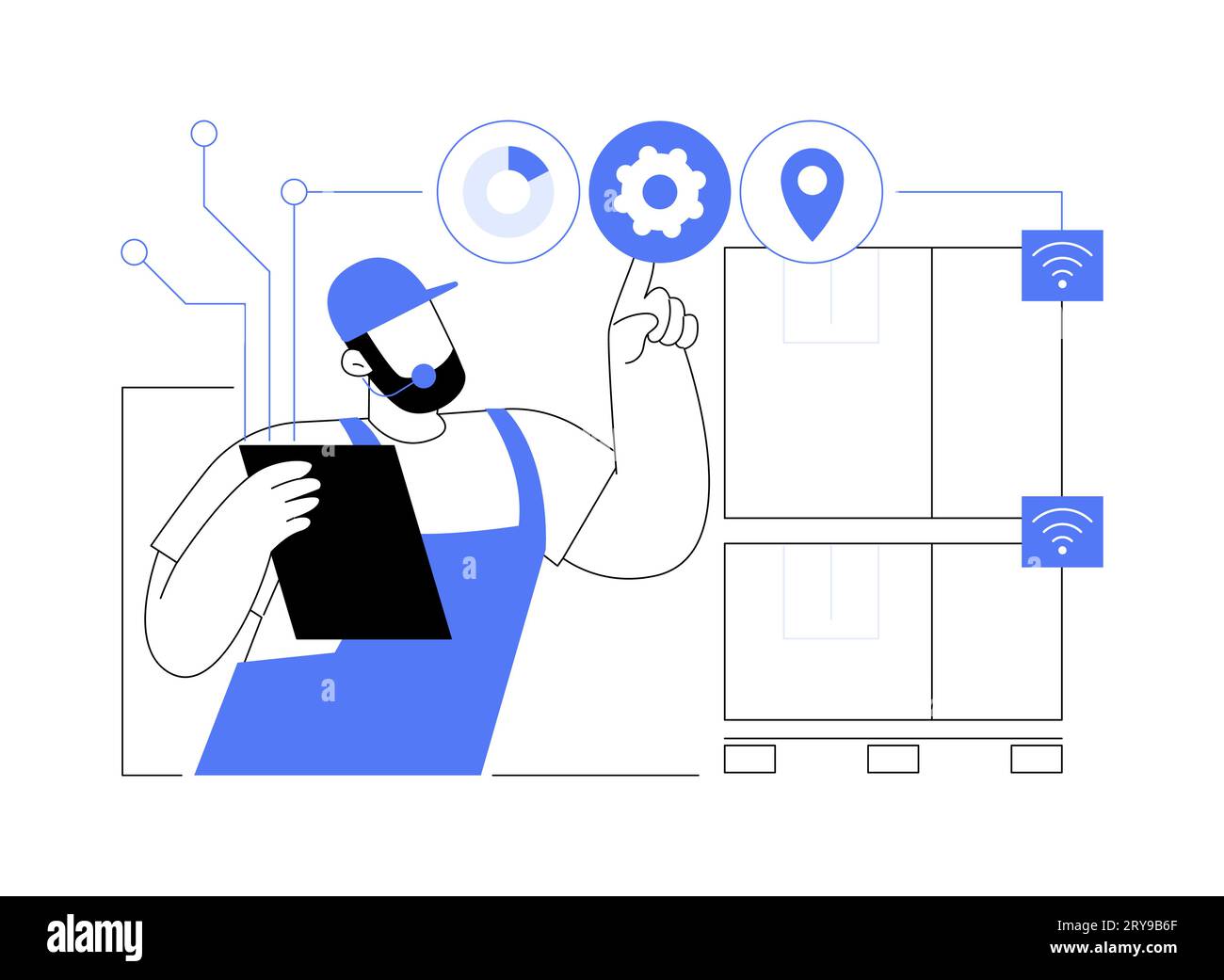 IoT in warehousing abstract concept vector illustration Stock Vector ...