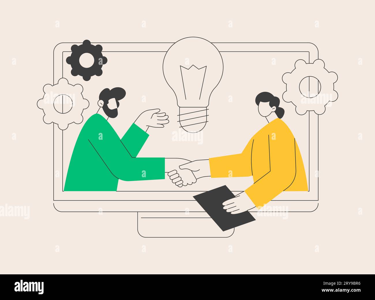 Collaboration abstract concept vector illustration Stock Vector Image ...