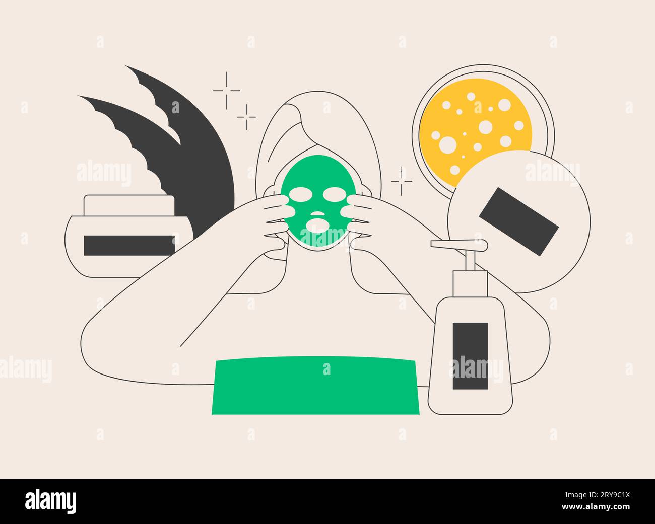 Facial mask abstract concept vector illustration Stock Vector Image ...