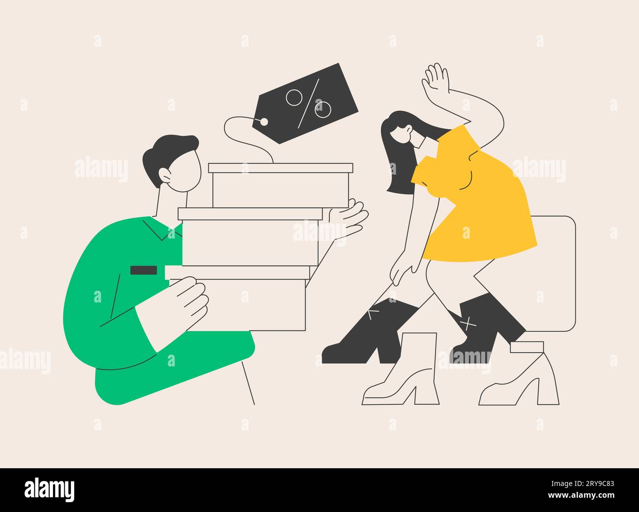 Shop assistant abstract concept vector illustration Stock Vector Image ...