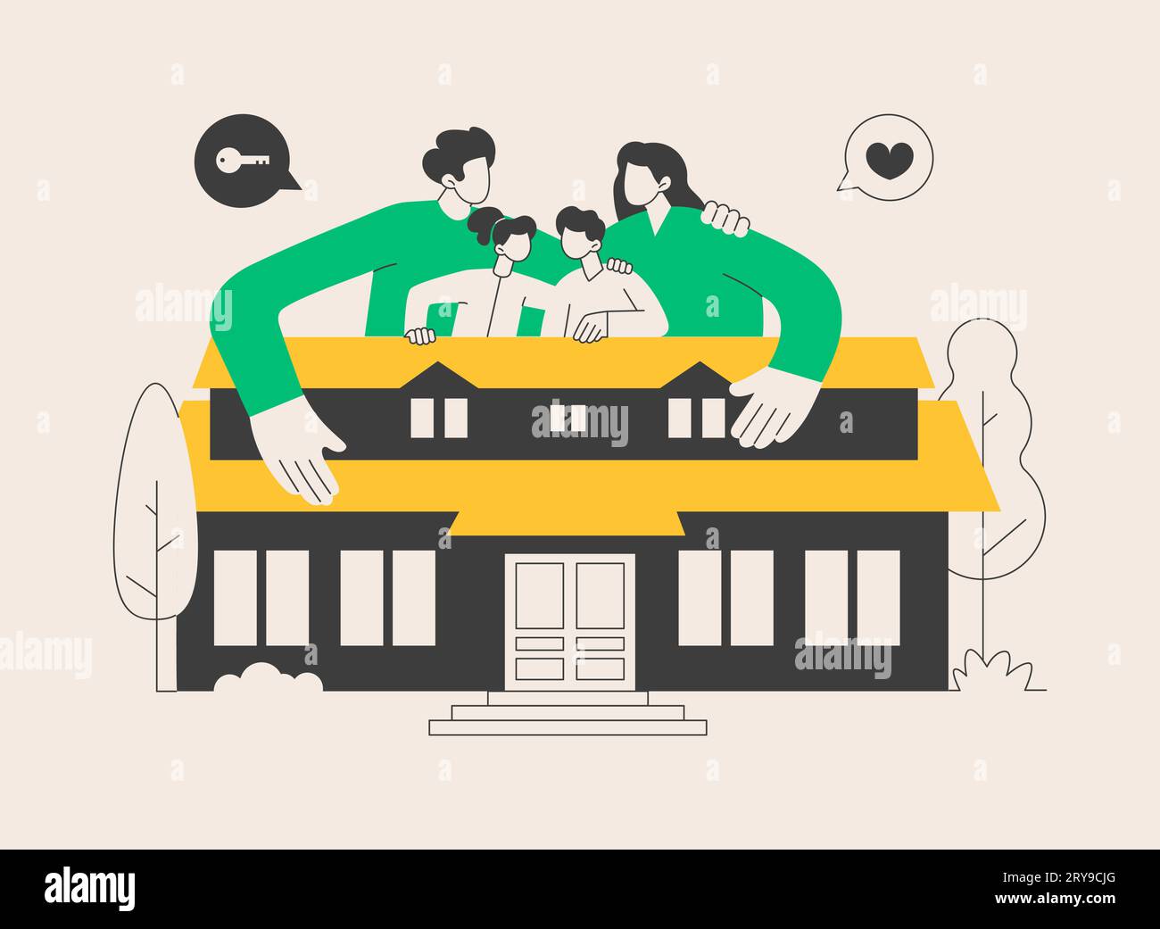 Family house abstract concept vector illustration Stock Vector Image ...