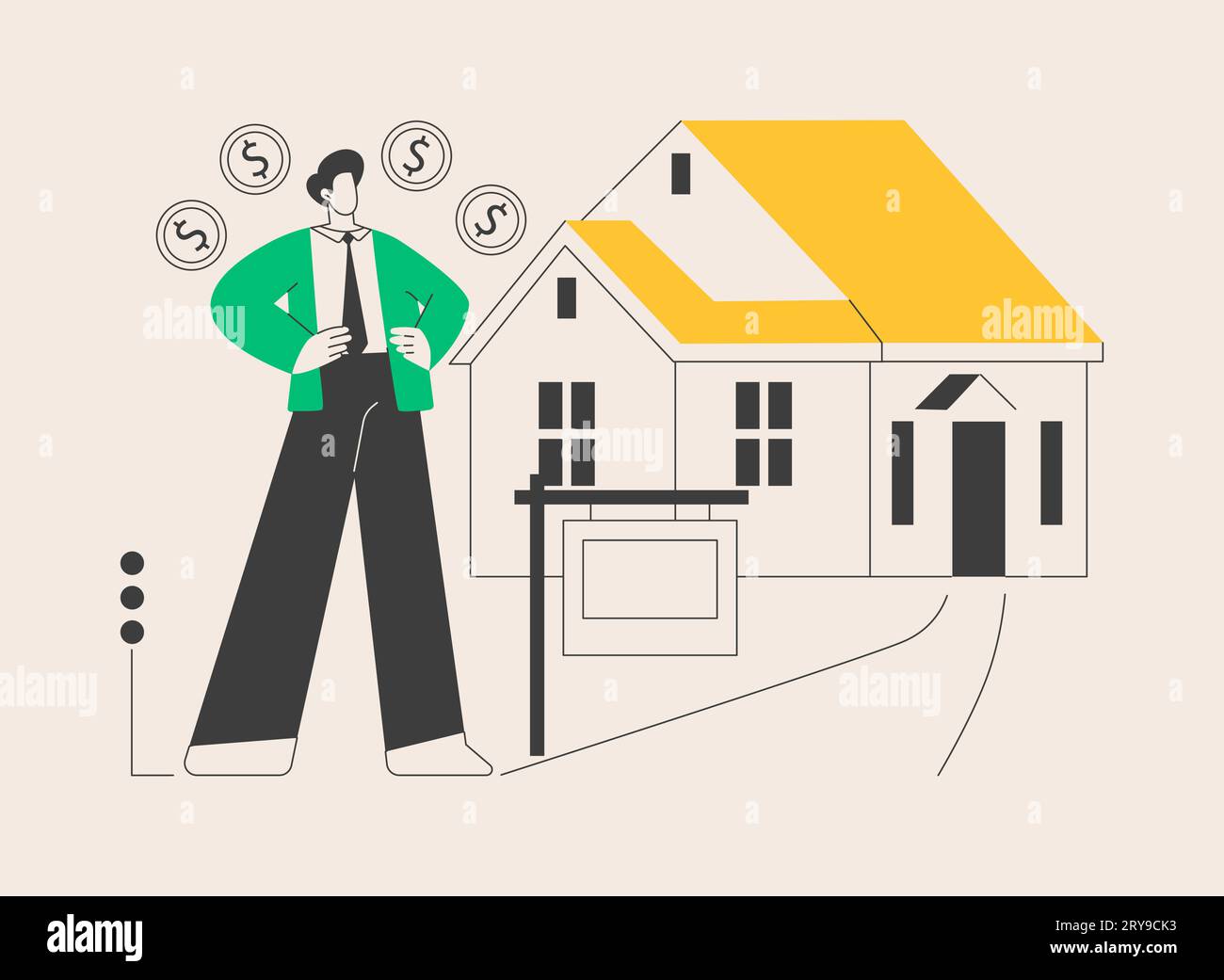 Real estate agent abstract concept vector illustration Stock Vector ...