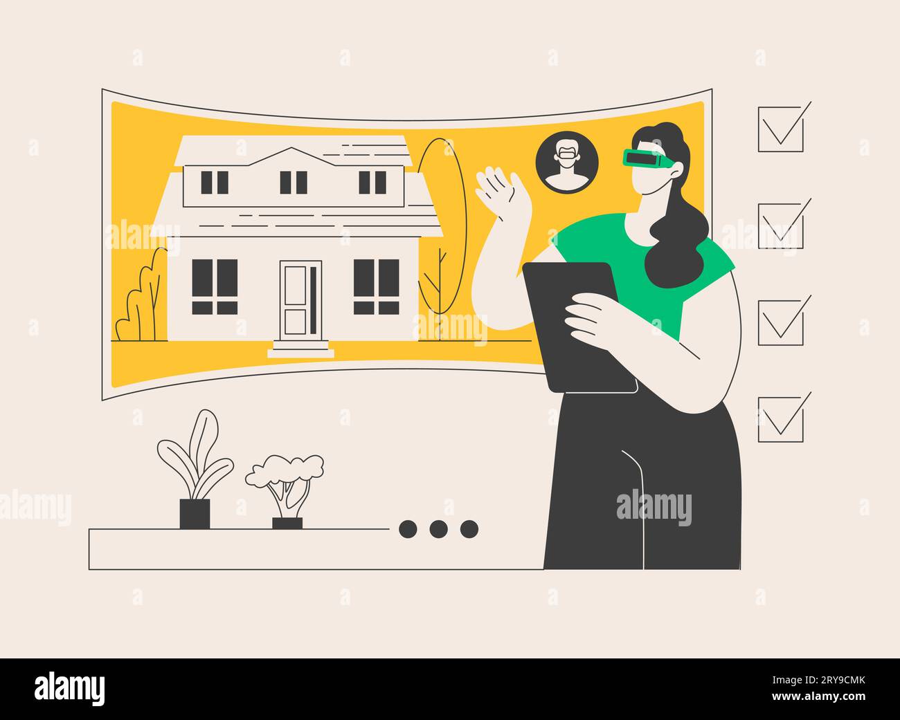 Real estate virtual tour abstract concept vector illustration Stock ...