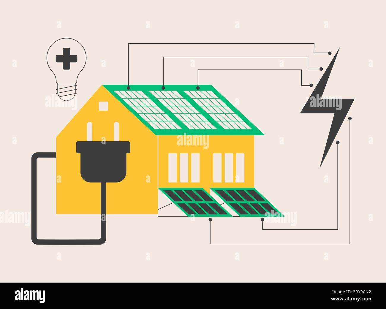 Energy-plus house abstract concept vector illustration Stock Vector ...