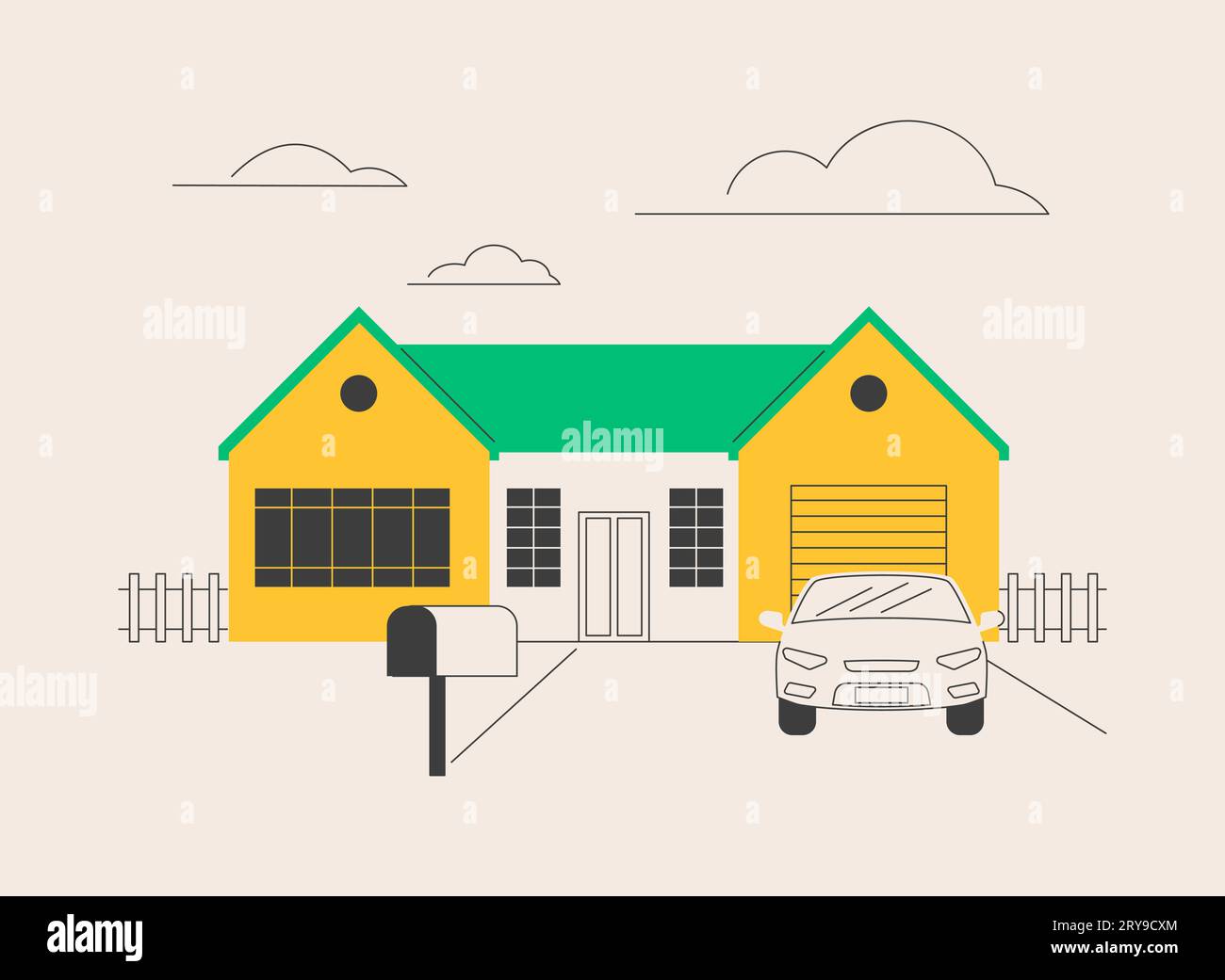 Detached house abstract concept vector illustration Stock Vector Image ...