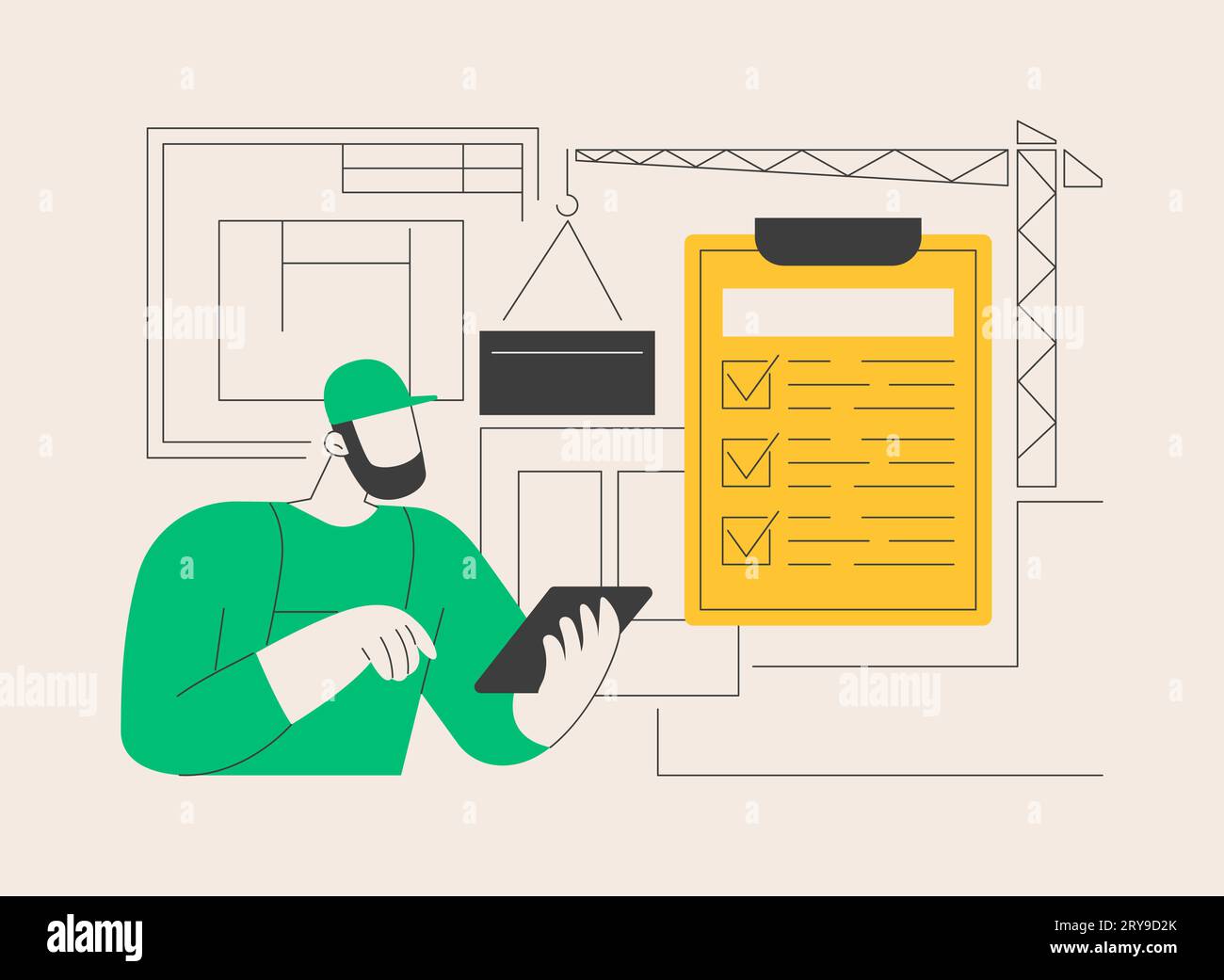 Construction quality control abstract concept vector illustration Stock ...