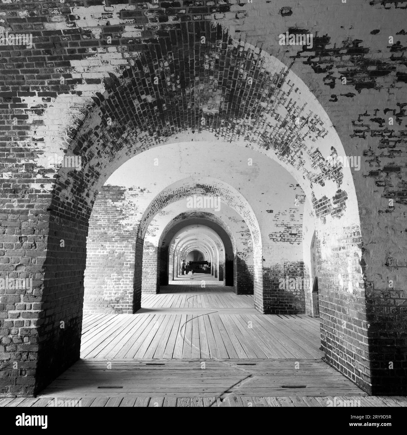 Brick archways in the northwest bastion, a Confederate defensive with ...