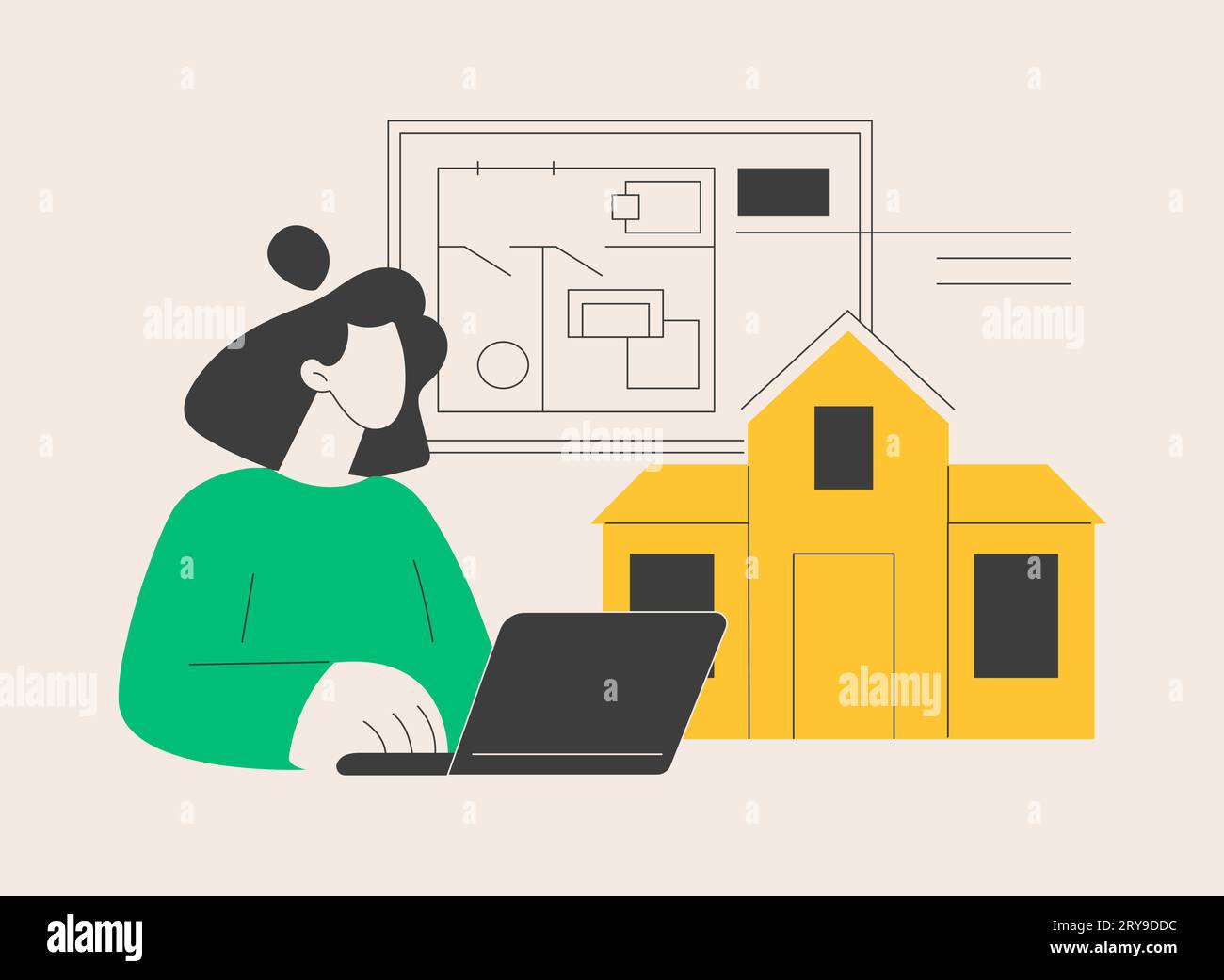 Real estate floor plan abstract concept vector illustration Stock ...
