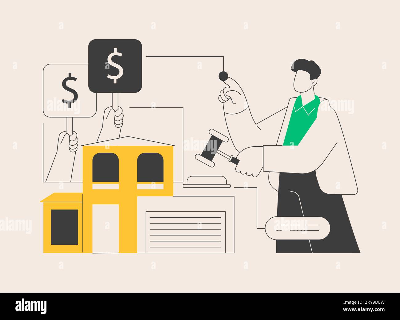 Auction house abstract concept vector illustration Stock Vector Image ...