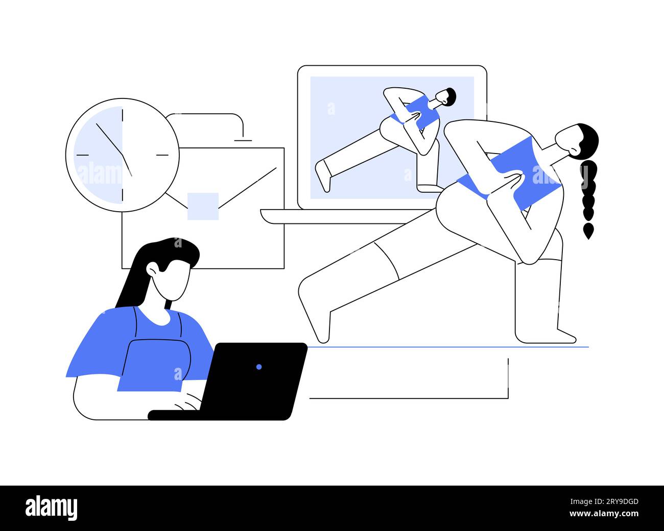 Yoga break isolated cartoon vector illustrations Stock Vector Image ...