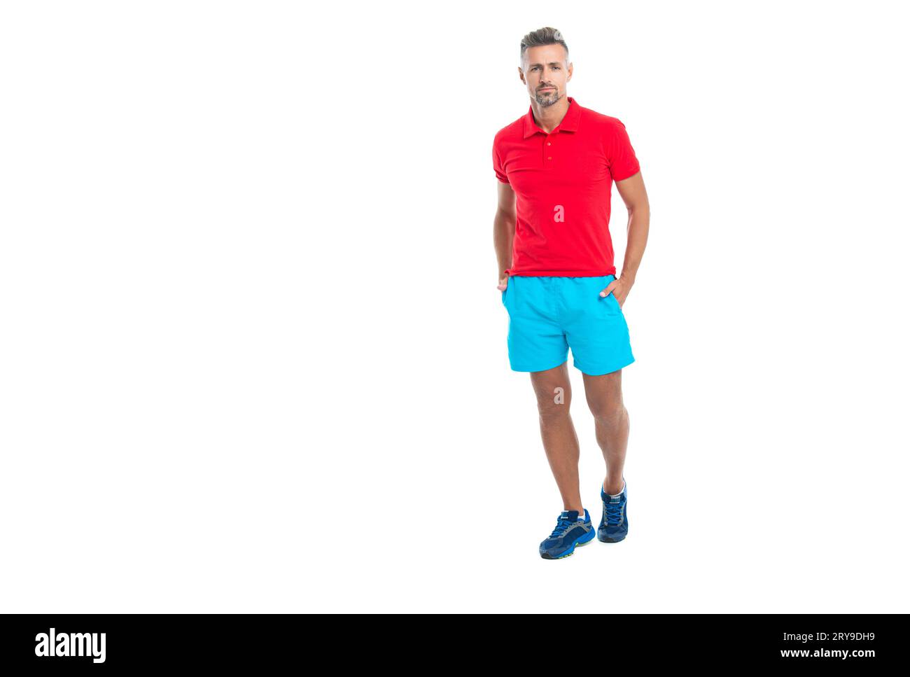 fit and sporty athletic sportsman man in workout sportswear isolated on ...