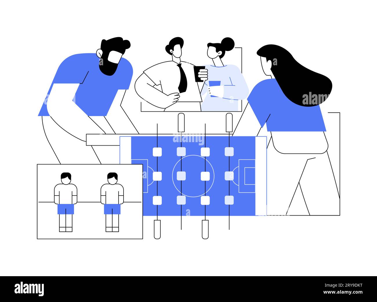 Table soccer fun isolated cartoon vector illustrations Stock Vector ...