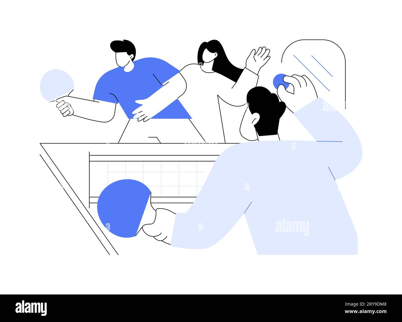 Table tennis tournament isolated cartoon vector illustrations Stock ...