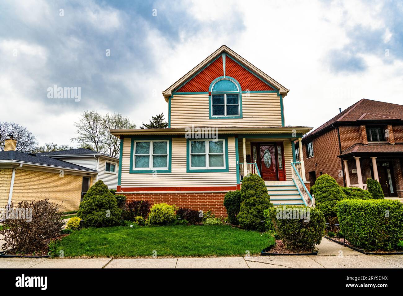 real estate. architectural house in suburban america. house apartment ...