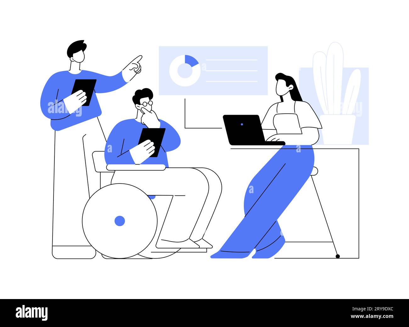 Inclusive office isolated cartoon vector illustrations Stock Vector Image & Art - Alamy