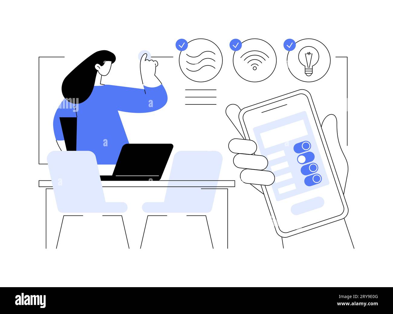 Smart office isolated cartoon vector illustrations Stock Vector Image ...