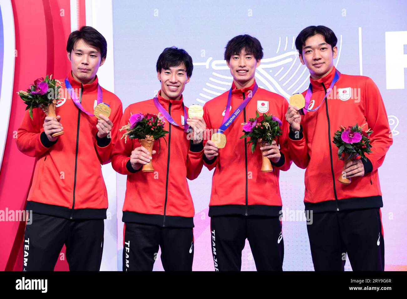 Hangzhou, China. 28th Sep, 2023. (L-R) Masaru Yamada, Koki Kano, Akira ...