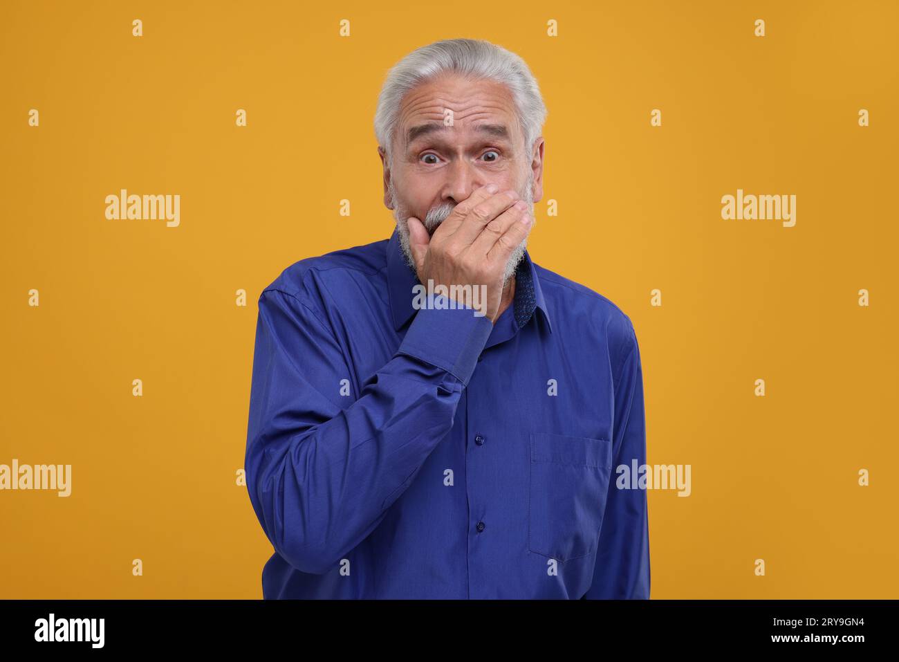 Portrait emotional confused handsome mature hi-res stock photography ...