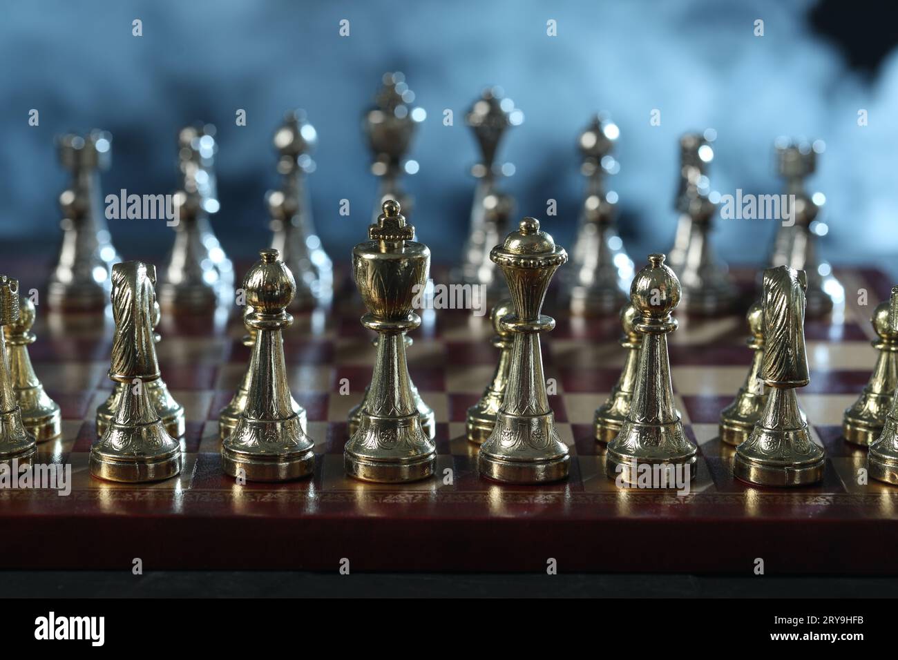 Chess pieces on chessboard before hi-res stock photography and images ...