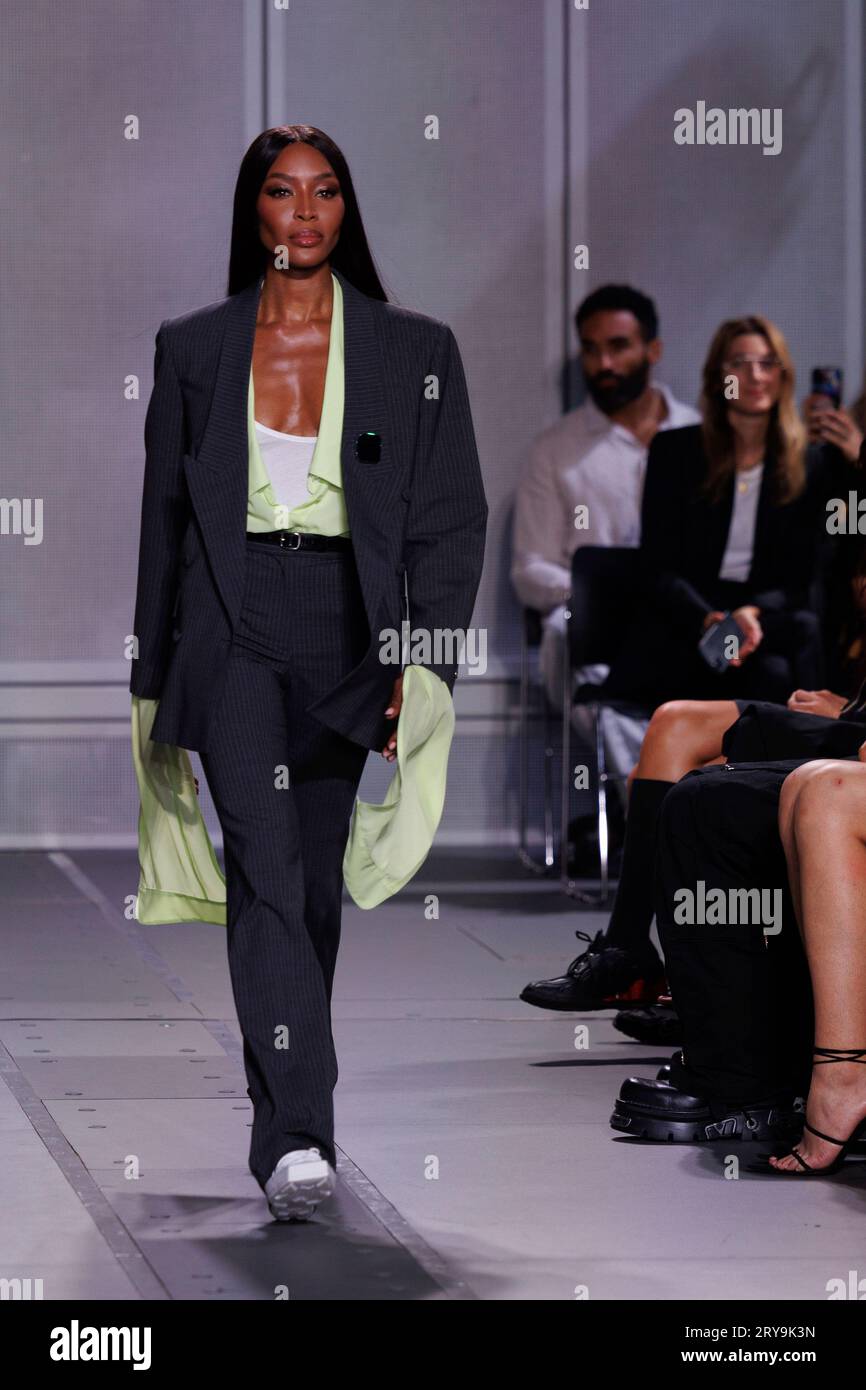 Naomi Campbell wears a creation for the Coperni Spring/Summer 2024 ...