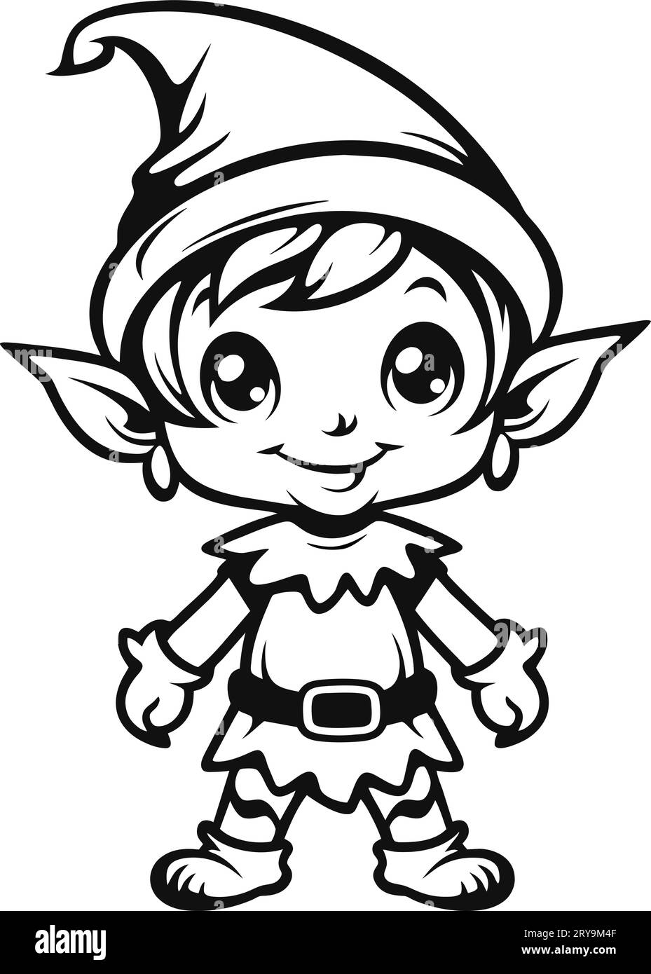 Christmas elf silhouette isolated. Christmas elf illustration. Festive ...