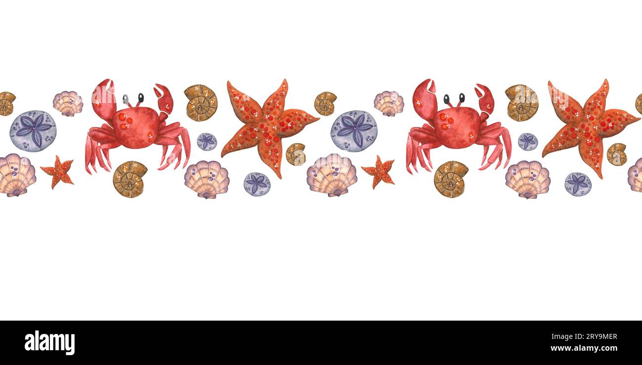 Decorative rectangular seamless pattern consisting of watercolor ...