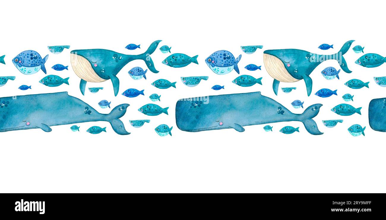 Decorative rectangular seamless pattern consisting of watercolor ...