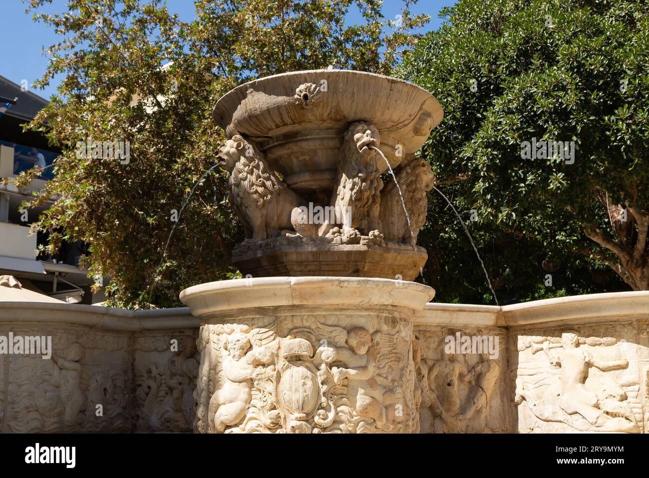 The Morosini or Lions Square Fountain, completed in 1628 by Governor ...