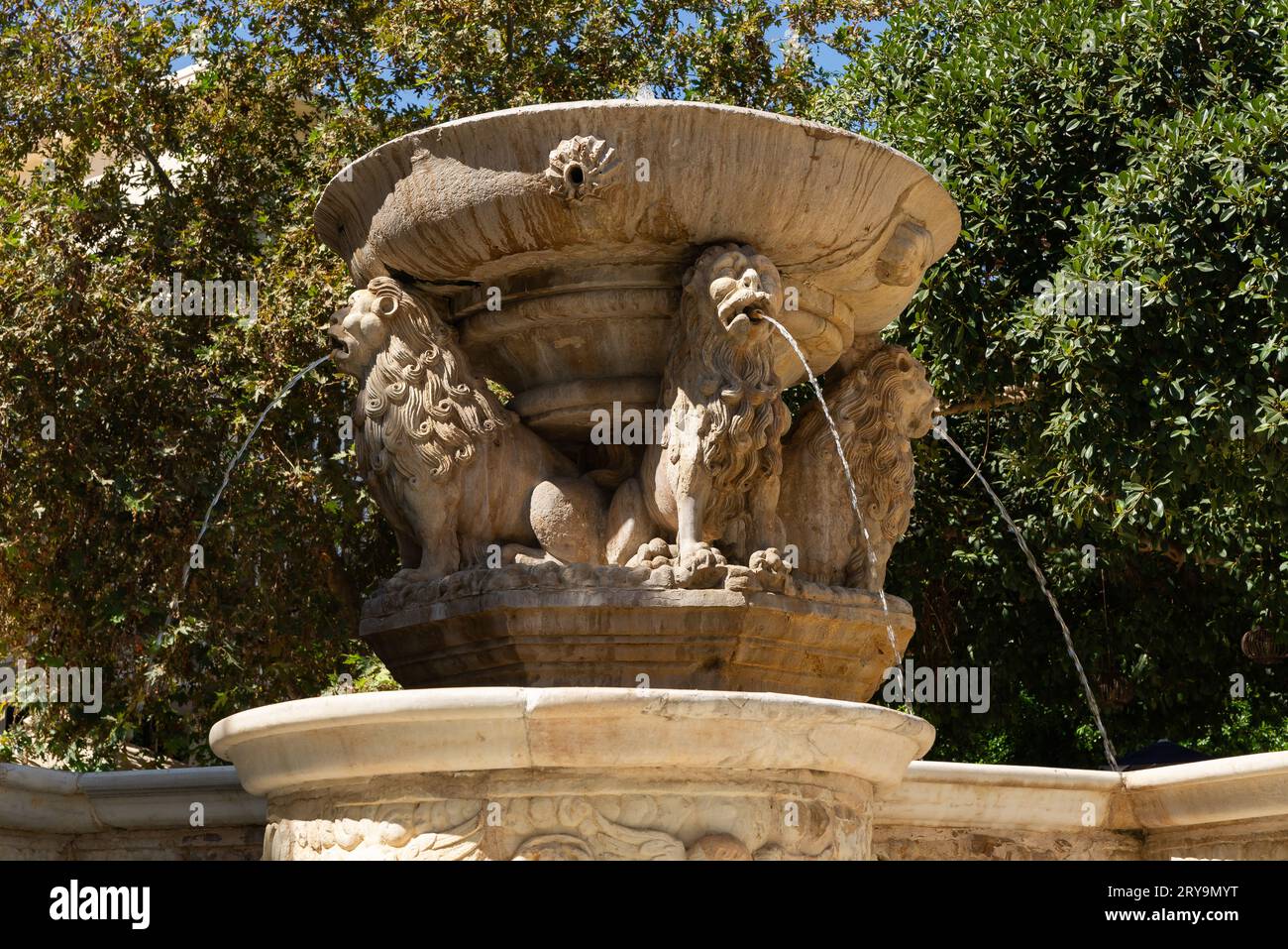 The Morosini or Lions Square Fountain, completed in 1628 by Governor ...