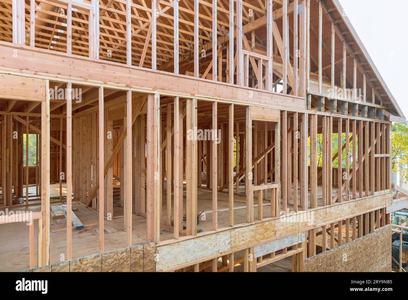 Work progress wooden framing beams hi-res stock photography and images ...
