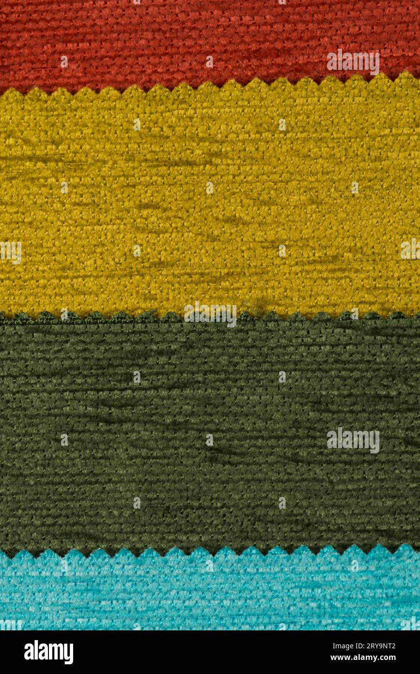 Multi color fabric texture samples Stock Photo - Alamy