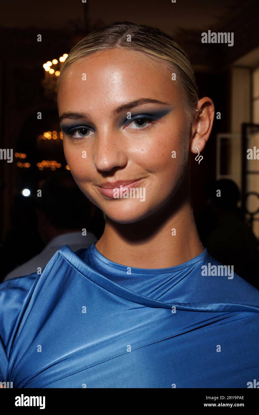 Mia Regan attends the Victoria Beckham Spring/Summer 2024 womenswear ...