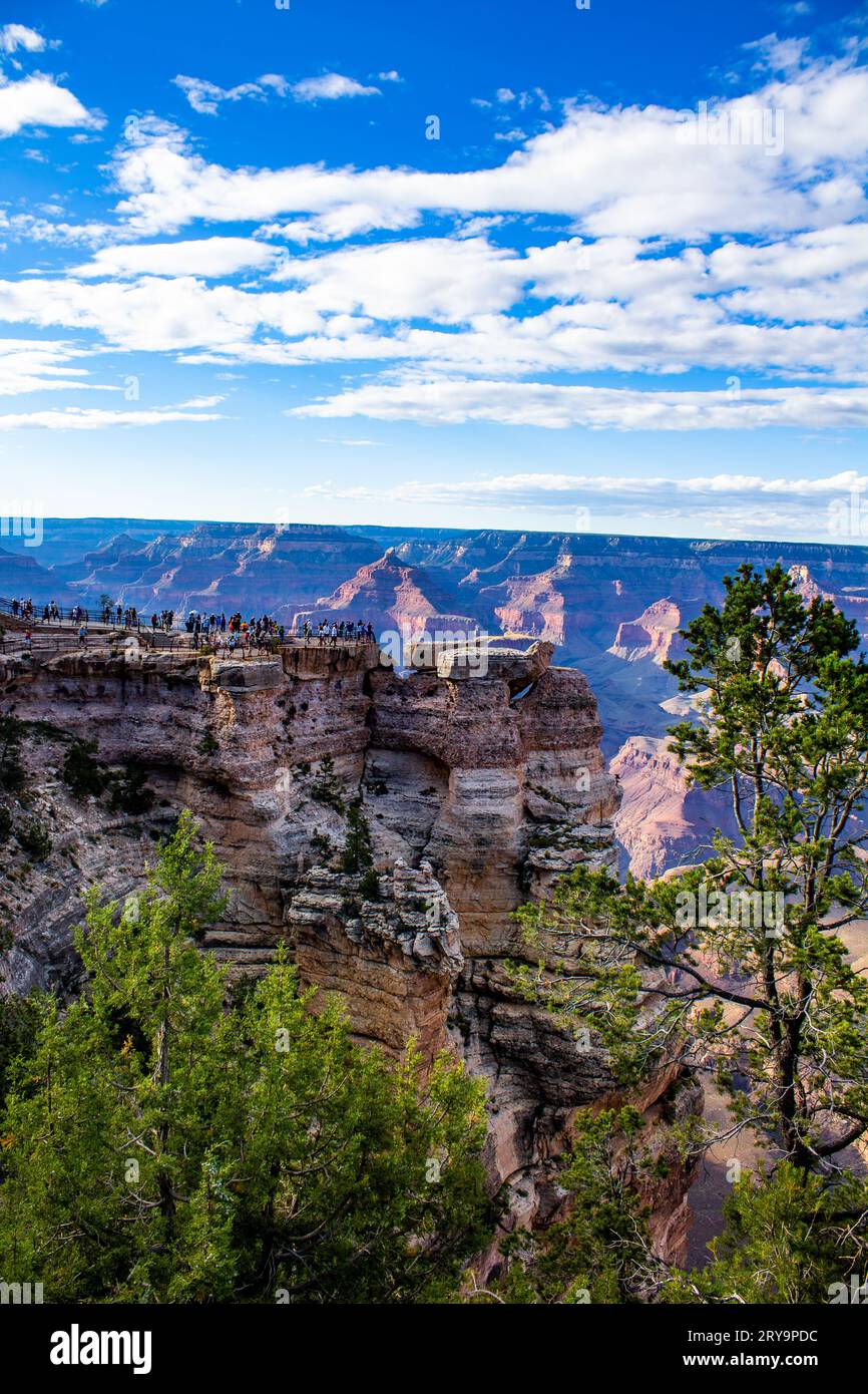 People at grand canyon edge Stock Photo - Alamy