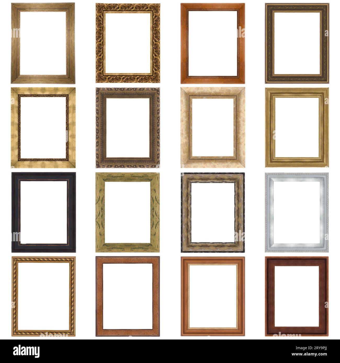 Set of wooden frames Stock Photo - Alamy