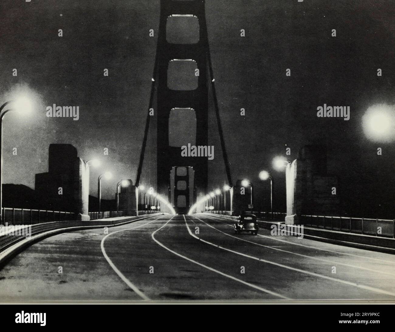 Golden Gate Bridge at night, 1937 Stock Photo - Alamy